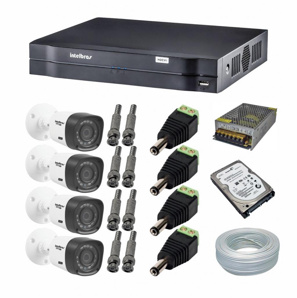 Kit Cftv 4 Canais 4 Câmeras Multi Hd 720p Com HD - Líder Segurança ...